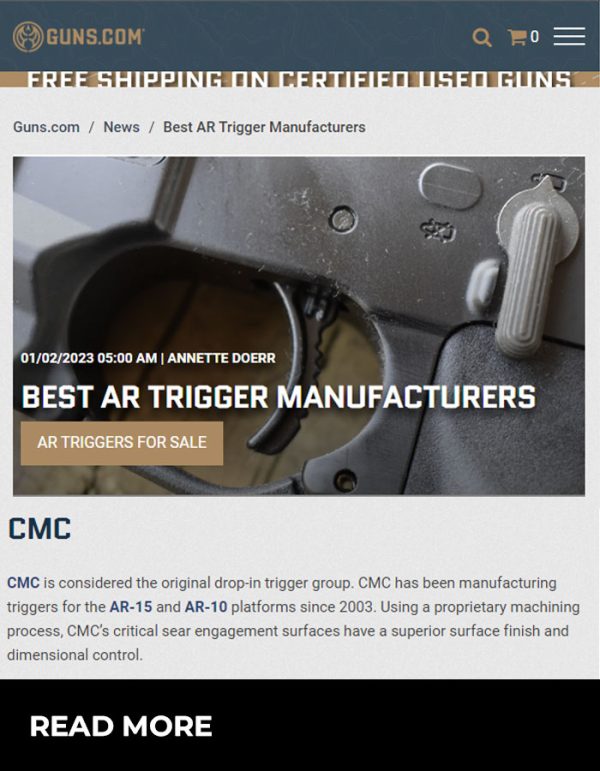 Guns.com: Best AR Trigger Manufacturers | CMC Triggers